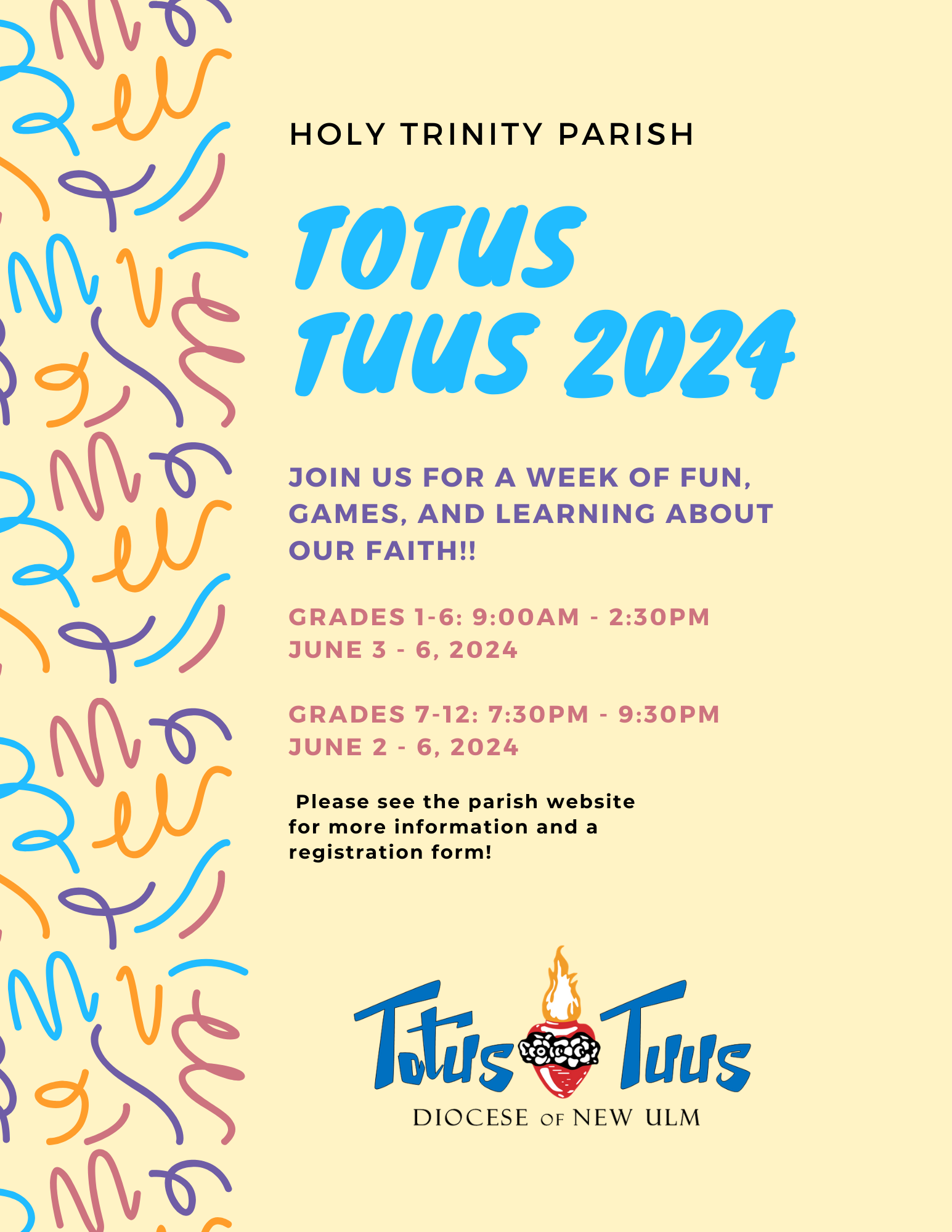 Holy Trinity: Totus Tuus Summer PROGRAM - St. John Paul II Area Faith Community - MN
